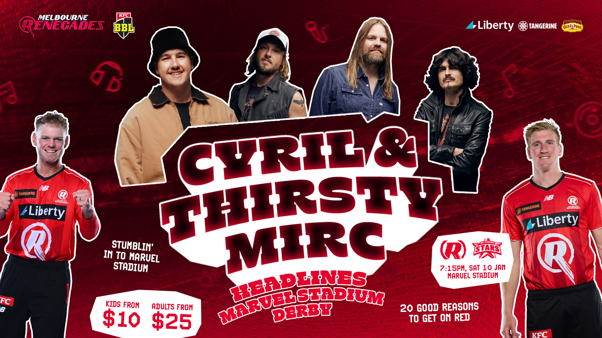 Cyril & Thirsty Merc to headline Marvel Stadium Derby! | Melbourne ...